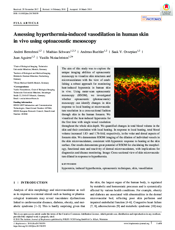 (PDF) Assessing hyperthermia-induced vasodilation in human skin in vivo ...