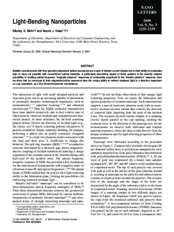 (PDF) Light-Bending Nanoparticles