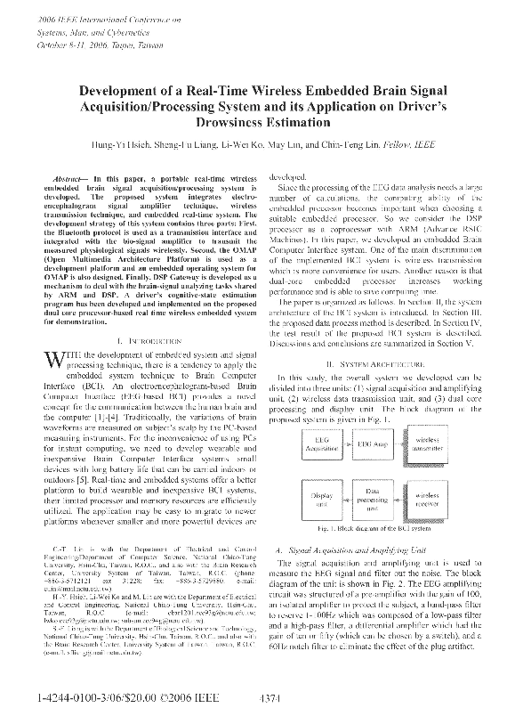 (PDF) Development of a Real-Time Wireless Embedded Brain Signal ...