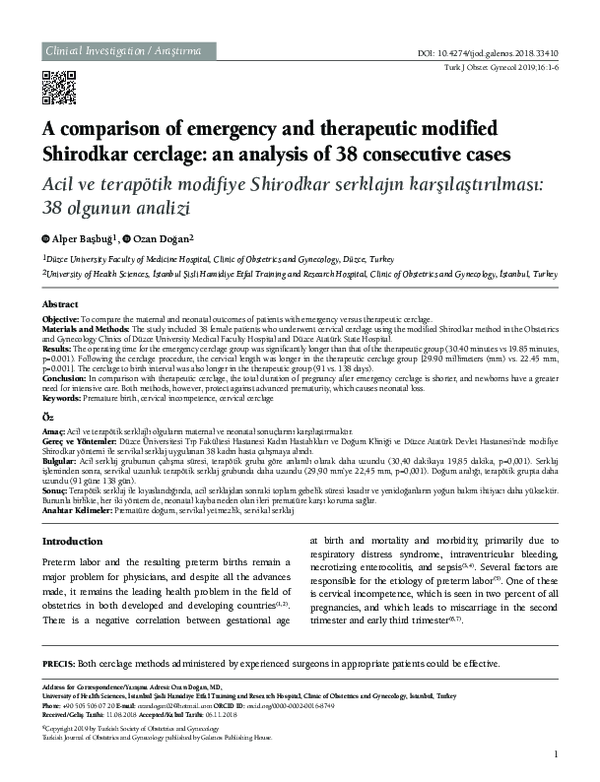 (PDF) A comparison of emergency and therapeutic modified Shirodkar ...