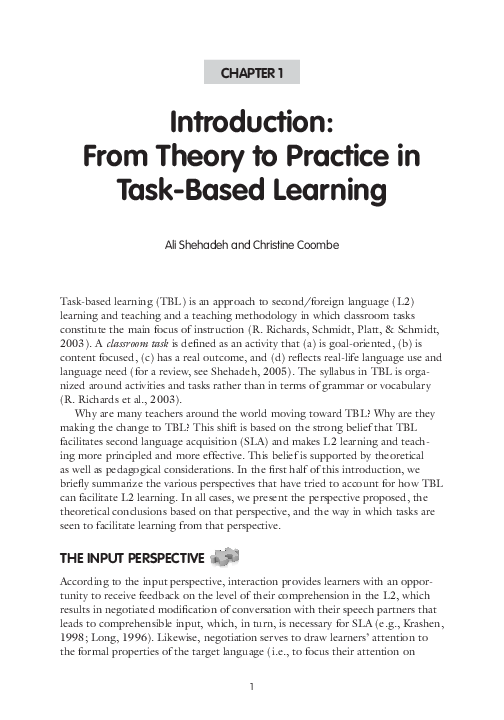 (PDF) Chapter 1 Introduction : From theory to practice in task-Based ...