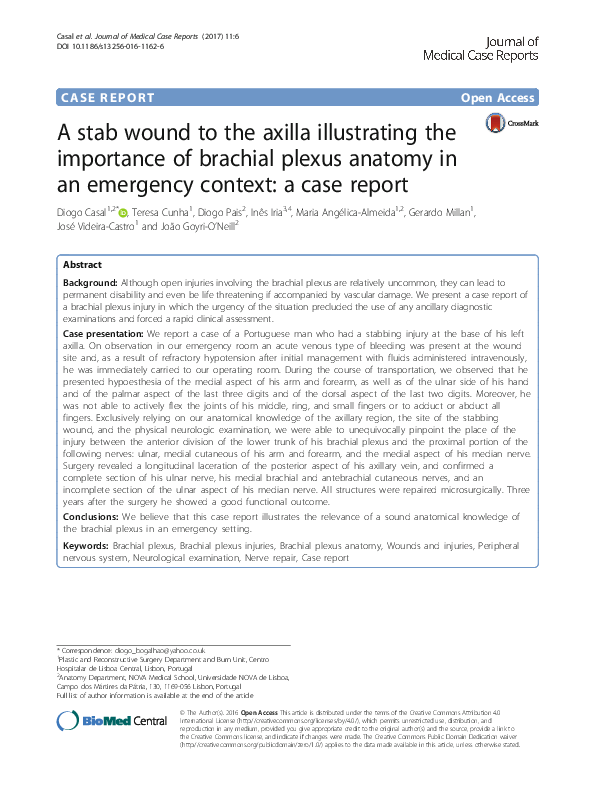 (PDF) A stab wound to the axilla illustrating the importance of ...