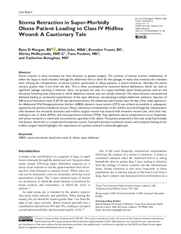 (PDF) Stoma Retraction in Super-Morbidly Obese Patient Leading to Class ...