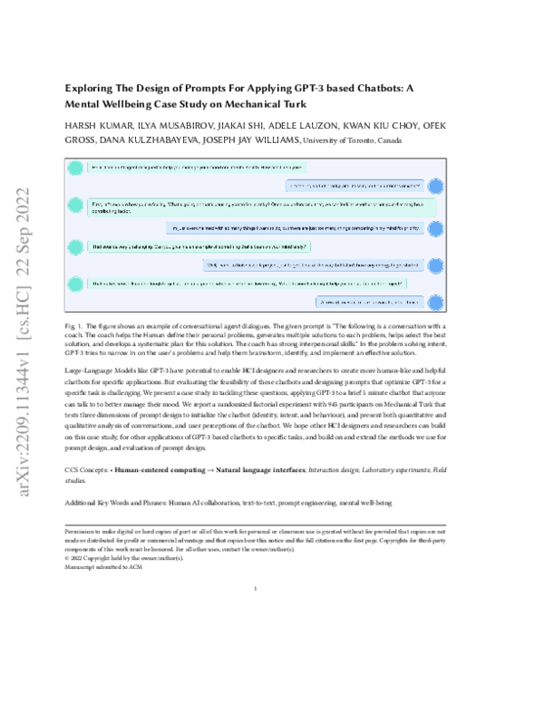 (PDF) Exploring The Design of Prompts For Applying GPT-3 based Chatbots: A Mental Wellbeing Case ...
