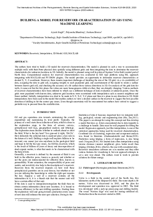 (PDF) Building a Model for Reservoir Characterisation in Gis Using ...