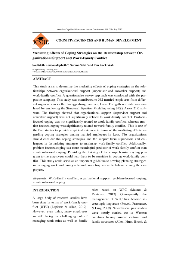 (PDF) Mediating Effects of Coping Strategies on the Relationship ... (PDF) Mediating Effects of Coping Strategies on the Relationship ...