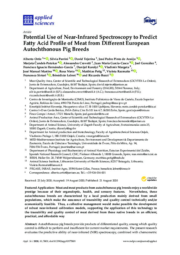 (PDF) Potential Use of Near-Infrared Spectroscopy to Predict Fatty Acid Profile of Meat from ...