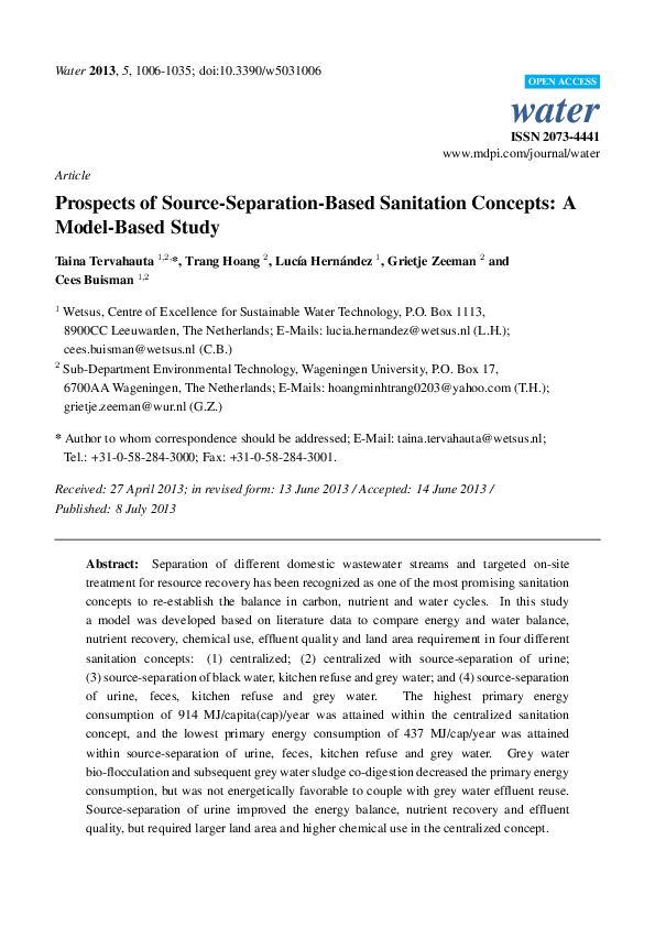 (PDF) Prospects of Source-Separation-Based Sanitation Concepts: A Model-Based Study | trang ...
