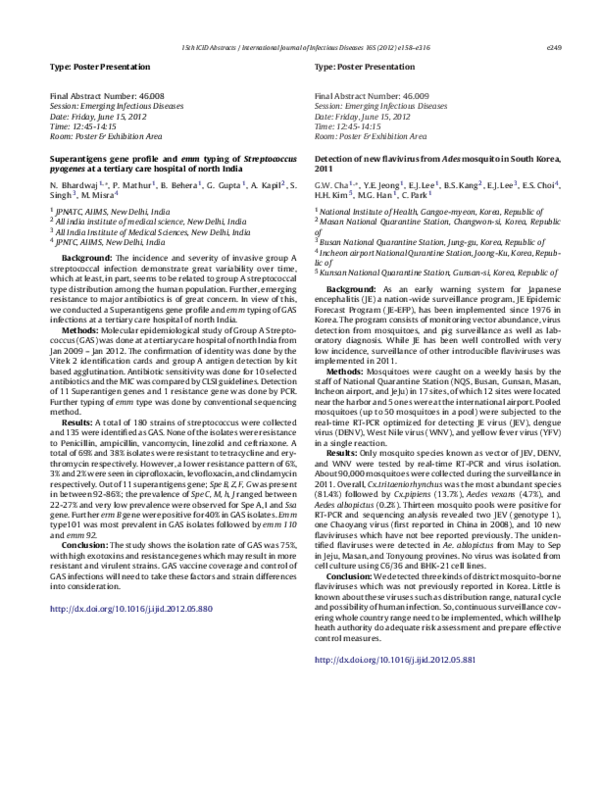 (PDF) Superantigens gene profile and emm typing of Streptococcus ...