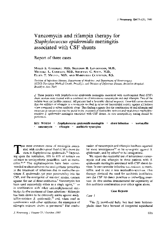 (PDF) Vancomycin and rifampin therapy for Staphylococcus epidermidis ...