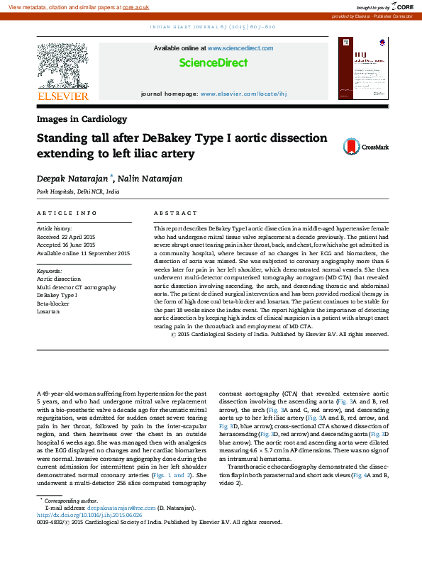 (PDF) Standing tall after DeBakey Type I aortic dissection extending to ...