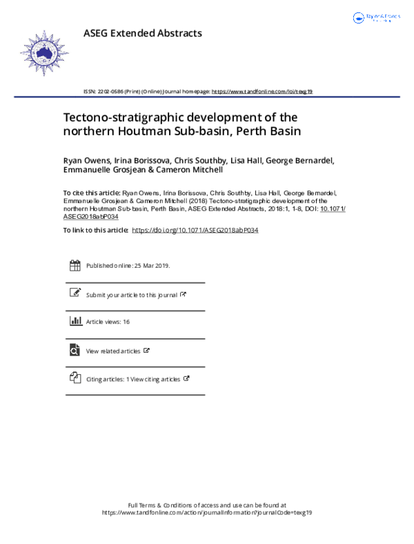 (PDF) Tectono-stratigraphic development of the northern Houtman Sub ...