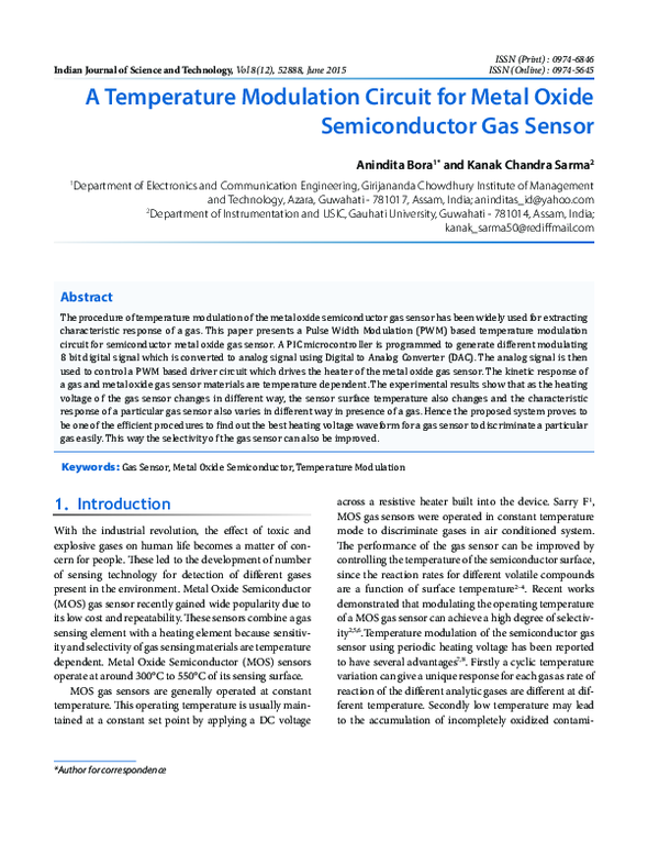 (PDF) A Temperature Modulation Circuit for Metal Oxide Semiconductor Gas Sensor