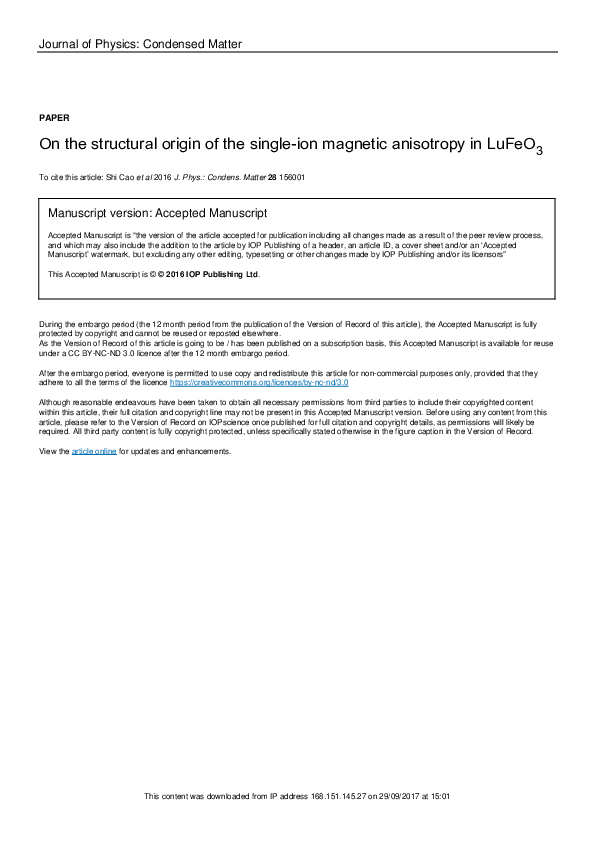 (PDF) On the structural origin of the single-ion magnetic anisotropy in ...