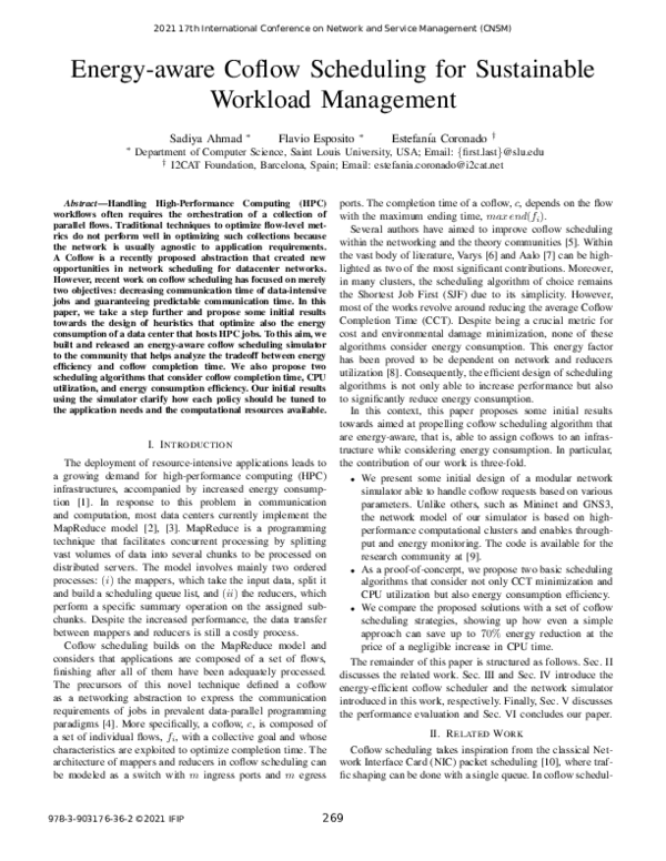 (PDF) Energy-aware Coflow Scheduling for Sustainable Workload Management