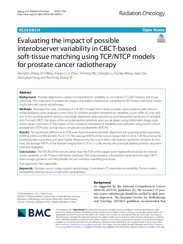 (PDF) Evaluating the impact of possible interobserver variability in ...