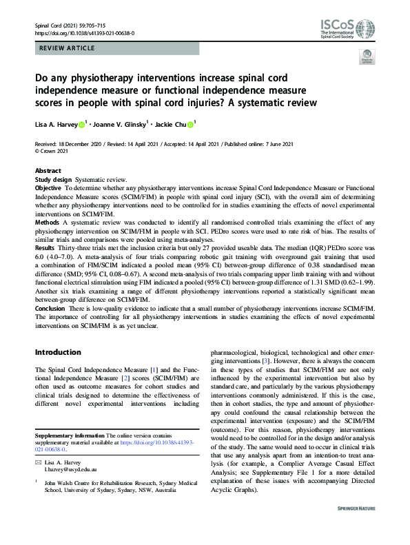 (PDF) Do any physiotherapy interventions increase spinal cord ...