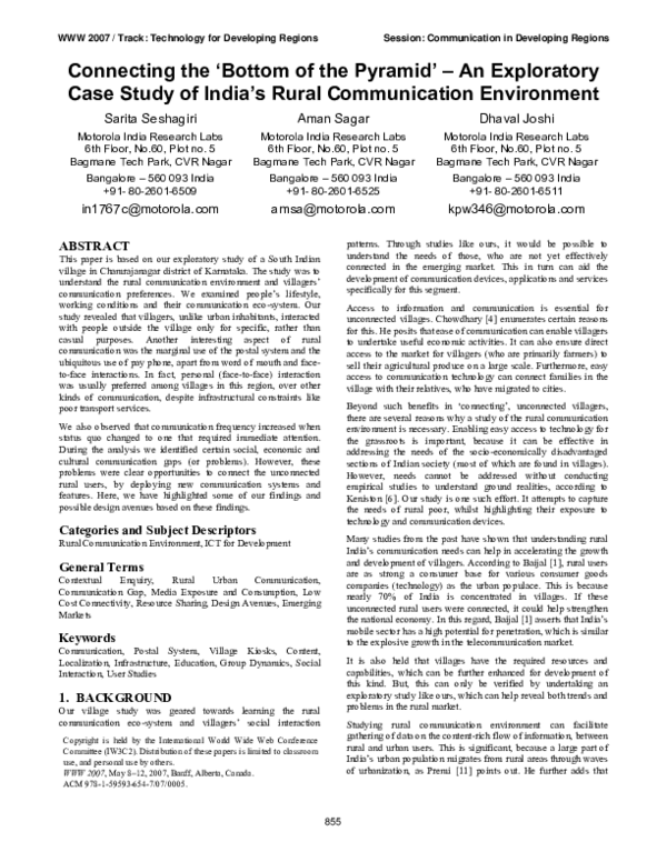 (PDF) Connecting the "bottom of the pyramid