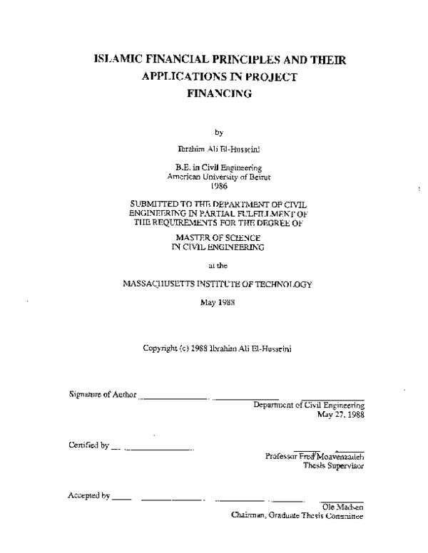 (PDF) Islamic financial principles and their application in project ...