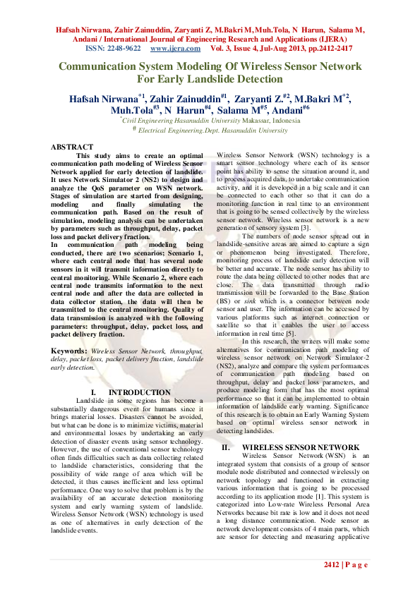 Pdf Communication System Modeling Of Wireless Sensor Network For