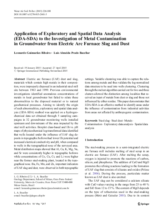 (PDF) Application of Exploratory and Spatial Data Analysis (EDA-SDA) to the Investigation of ...