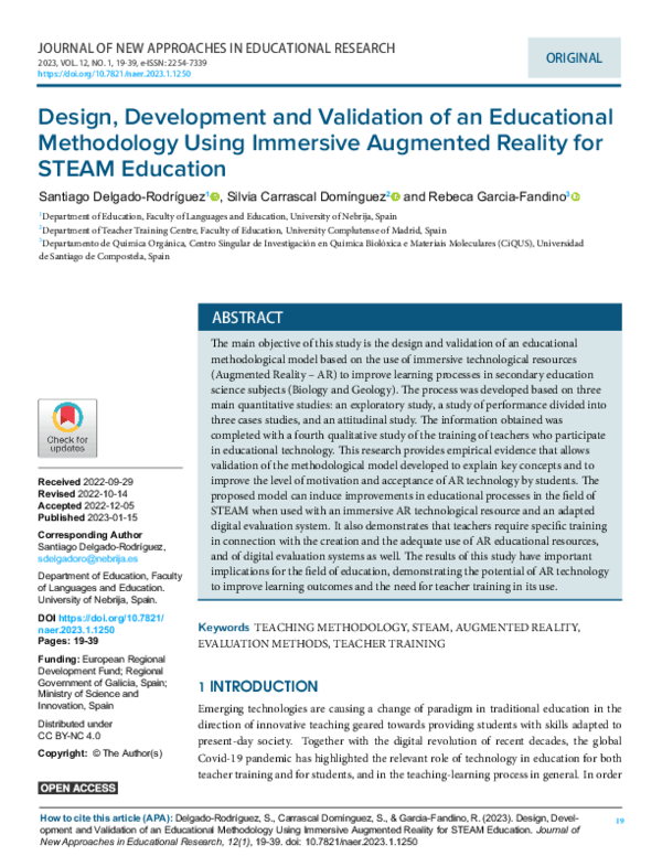 (PDF) AR-Enhanced STEAM Education Methodology