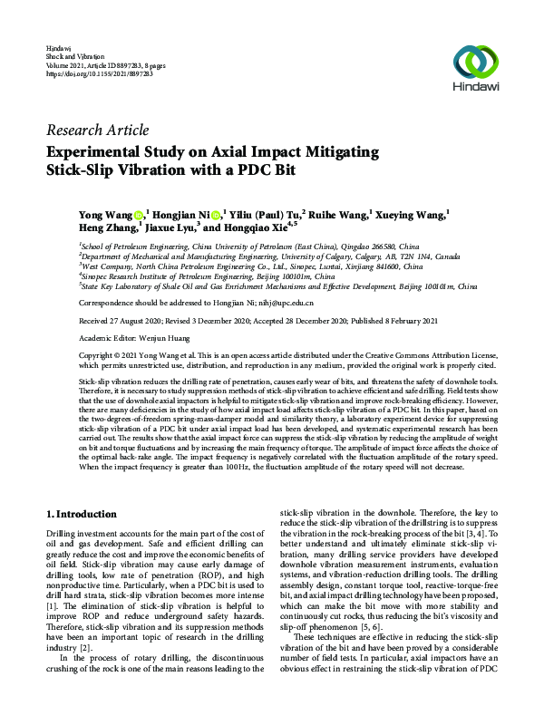 (PDF) Experimental Study on Axial Impact Mitigating Stick-Slip ...