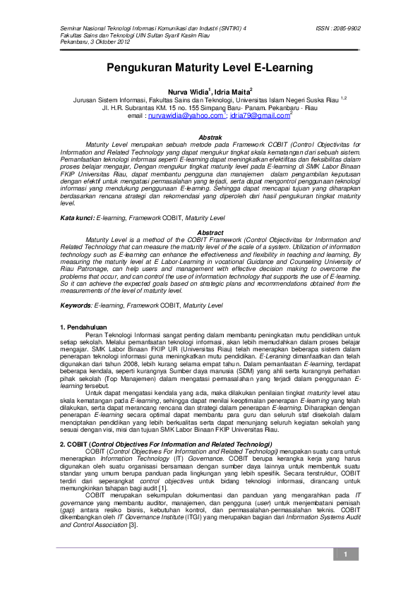 (PDF) Pengukuran Maturity Level E-Learning