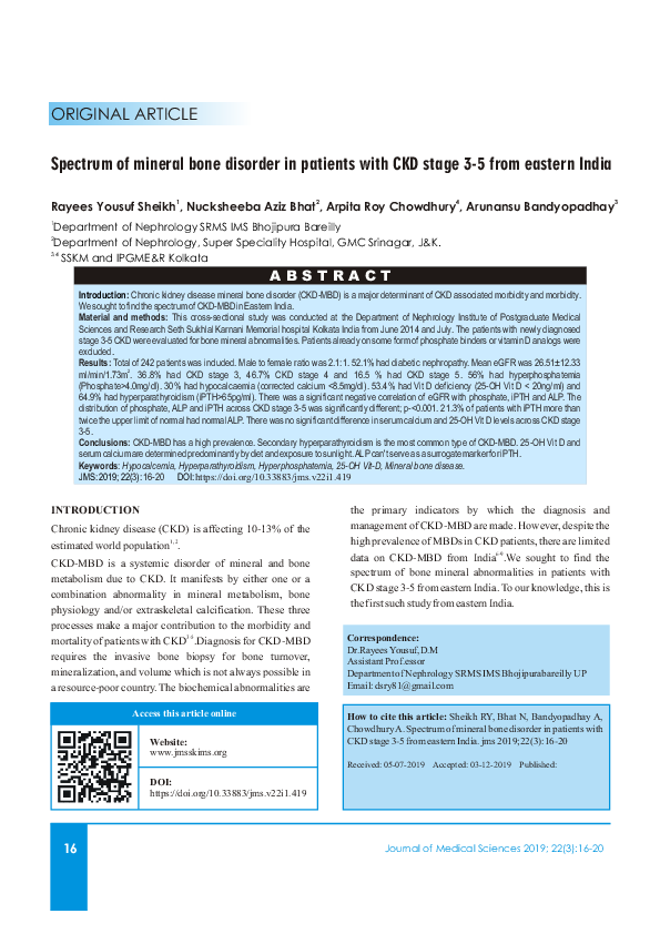 (PDF) Spectrum of mineral bone disorder in patients with CKD stage 3-5 ...
