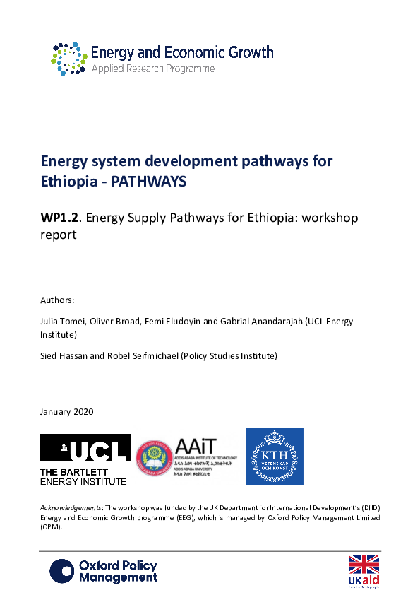 (PDF) Energy system development pathways for Ethiopia: Work Package 1.2 ...