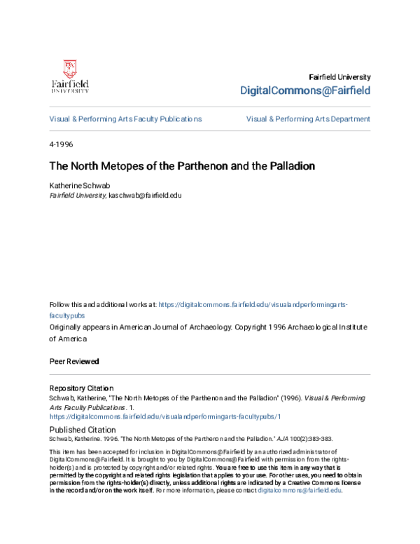 (PDF) The North Metopes of the Parthenon and the Palladion