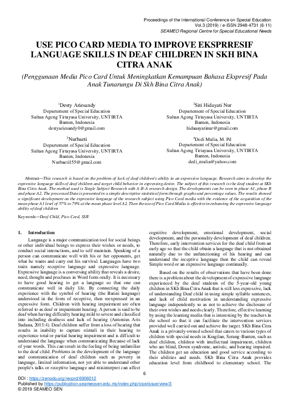 (PDF) Use Pico Card Media to Improve Eksprresif Language Skills in Deaf ...
