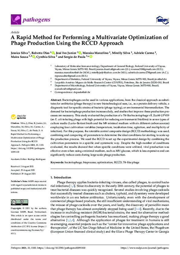 (PDF) A Rapid Method for Performing a Multivariate Optimization of Phage Production Using the ...