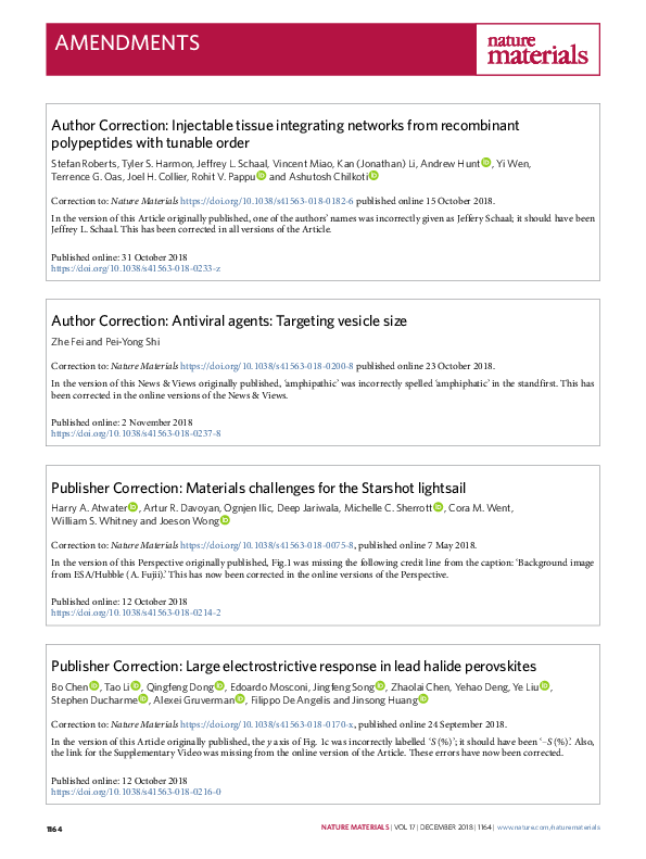 (PDF) Publisher Correction: Materials challenges for the Starshot ...