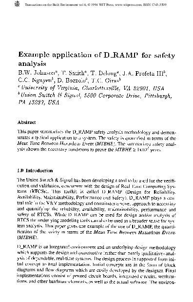 (PDF) Example Application Of D_RAMP For Safety Analysis