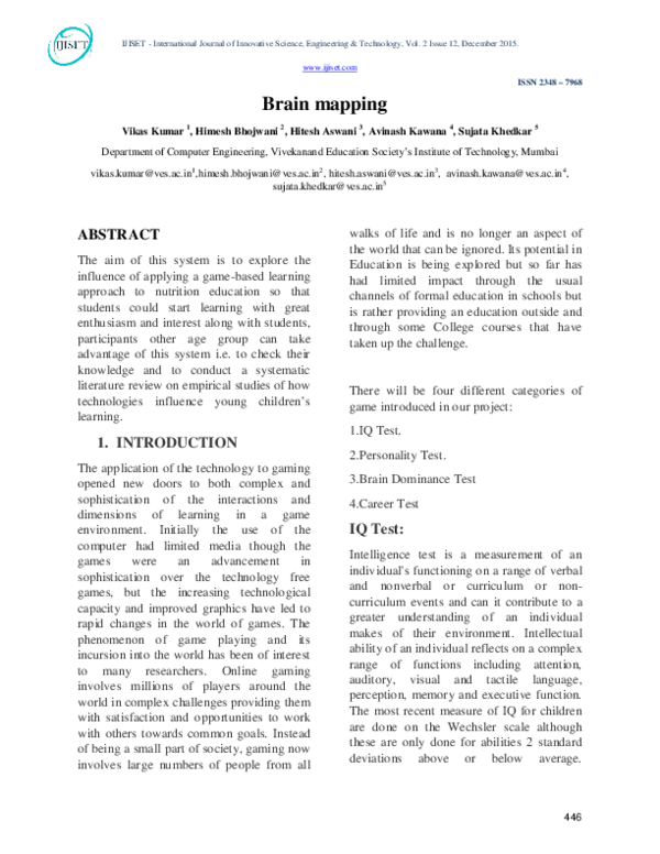 (PDF) Brain mapping