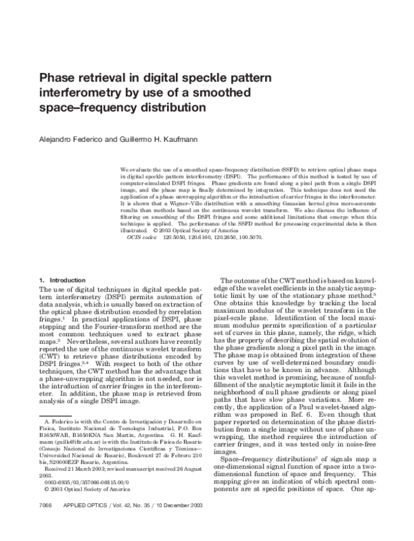(PDF) Phase retrieval in digital speckle pattern interferometry by use of a smoothed space ...