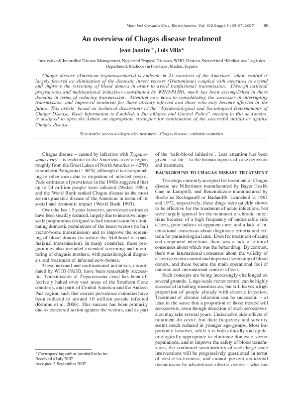 (PDF) An overview of Chagas disease treatment