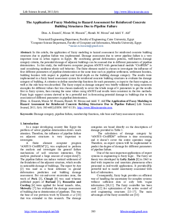 (PDF) The Application of Fuzzy Modeling to Hazard Assessment for Reinforced Concrete Building ...