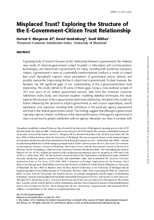(PDF) Misplaced Trust? Exploring the Structure of the E-Government ...