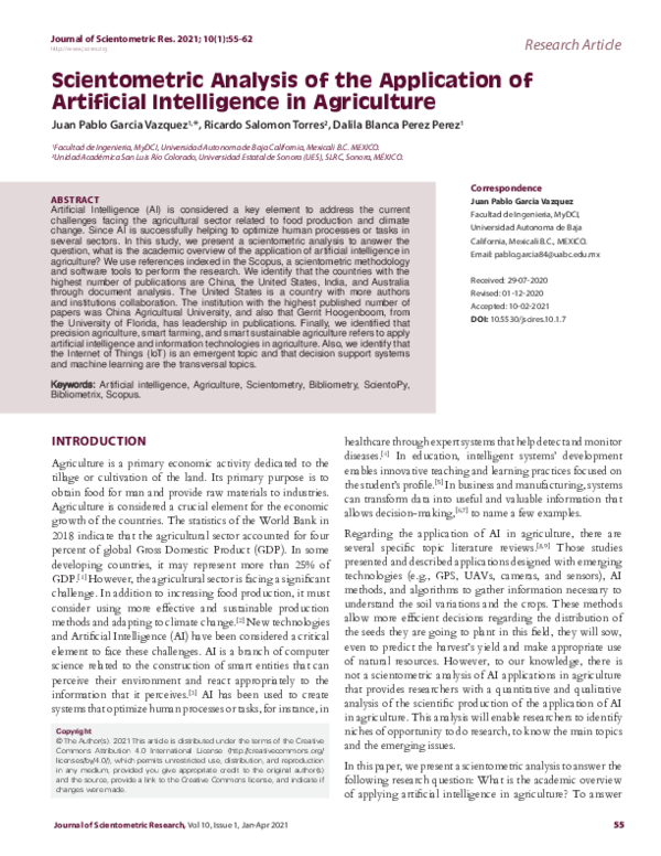 (PDF) Scientometric Analysis of the Application of Artificial ...