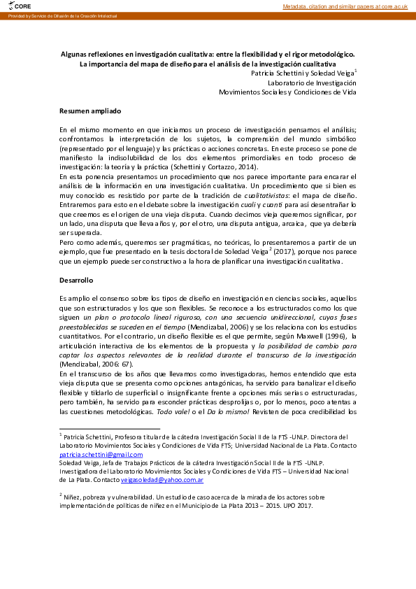 (PDF) Algunas reflexiones en investigación cualitativa: entre la flexibilidad y el rigor ...