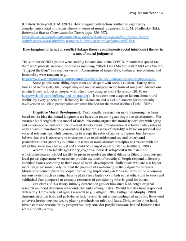 (PDF) How Imagined Interaction Conflict-Linkage Theory Complements ...