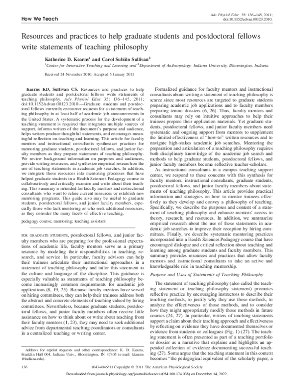 (PDF) Resources and practices to help graduate students and ...