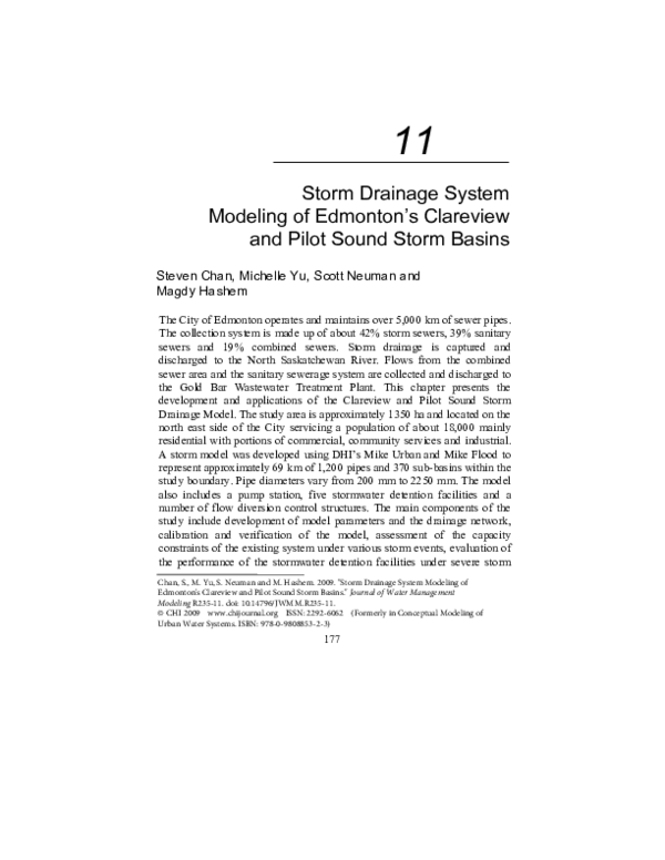 (PDF) Storm Drainage System Modeling of Edmonton's Clareview and Pilot ...