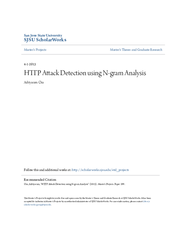 (PDF) HTTP attack detection using n-gram analysis