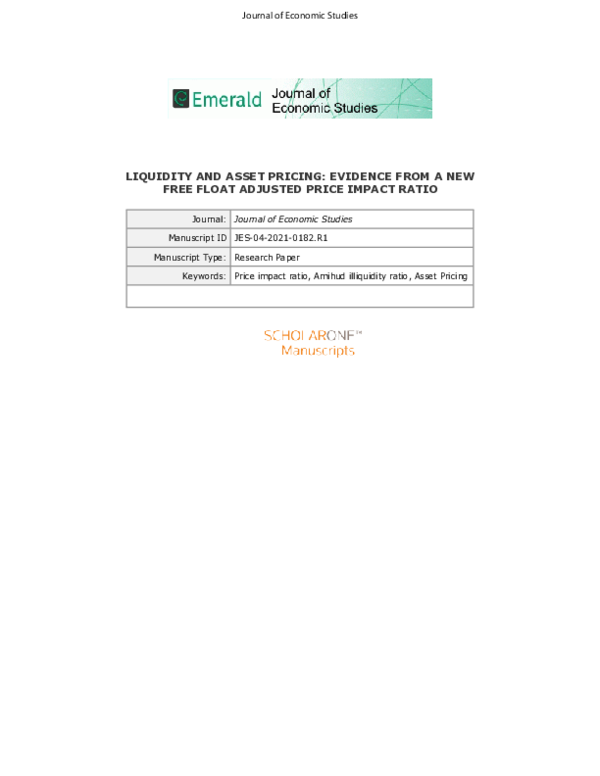 (PDF) Liquidity and asset pricing: evidence from a new free-float ...