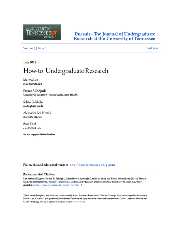 (PDF) Undergraduate research