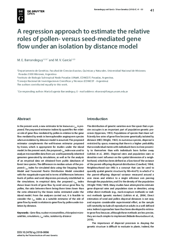 (PDF) A regression approach to estimate the relative roles of pollen ...