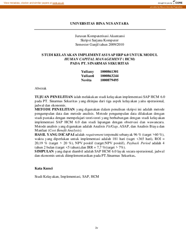 (PDF) Studi Kelayakan Implementasi Sap Erp 6.0 Untuk Modul Human ...